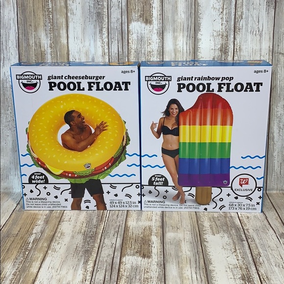 Bigmouth | Other | Bigmouth Pool Float Rainbow Pop Cheeseburger Fun | Poshmark